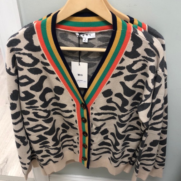 THML | Sweaters | Thml Leopard Cardigan Button Up New With Tags | Poshmark
